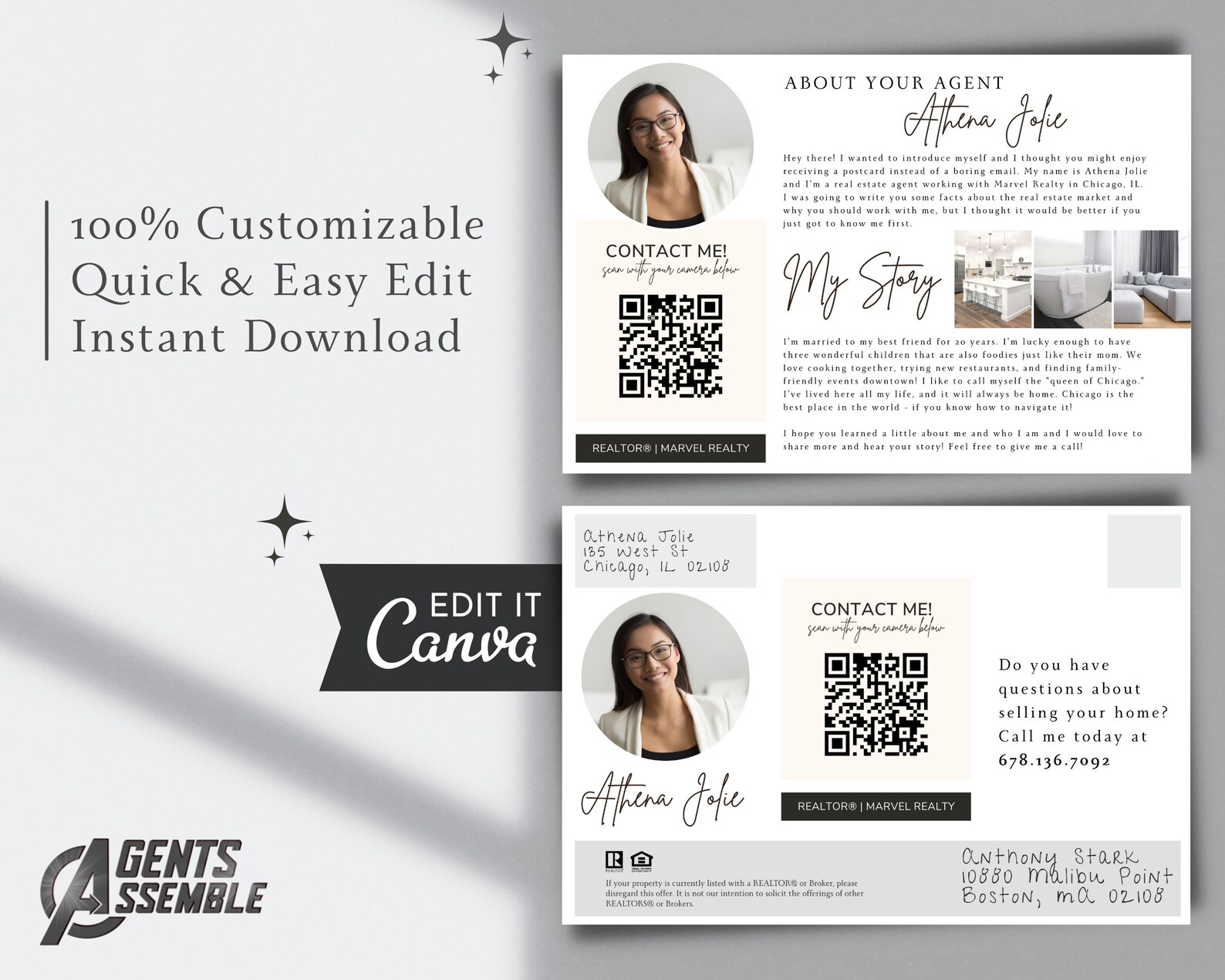 New Real Estate Agent Intro Postcard Realtor Introduction Etsy