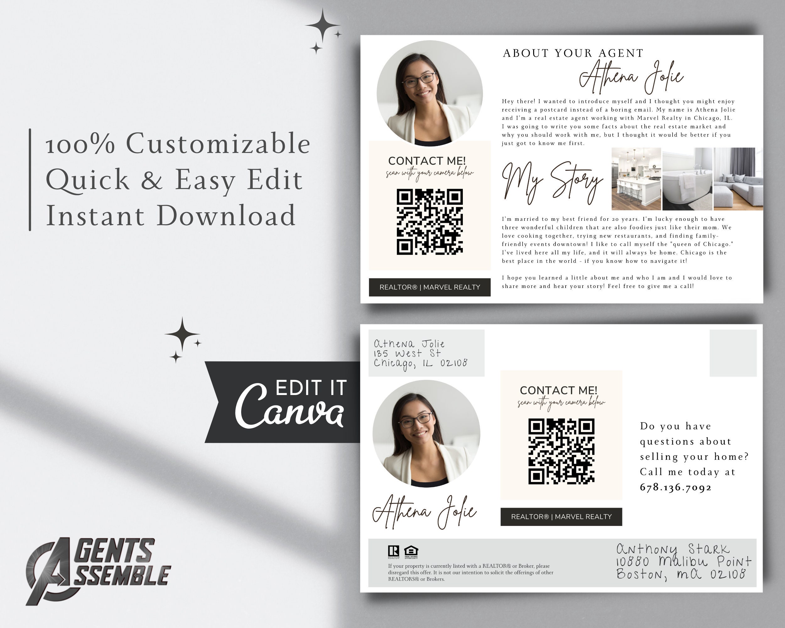 Realtor Introduction Postcard Template: Modern Real Estate Marketing ...