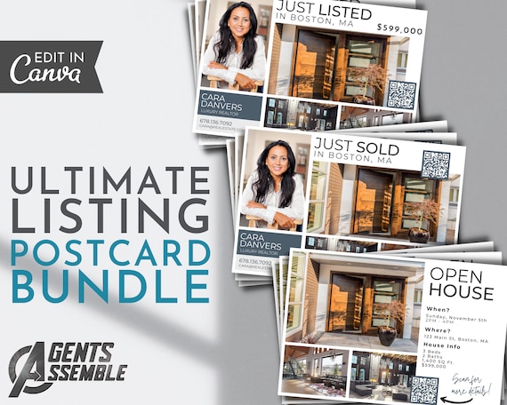 Real Estate Postcards Bundle Postcard Pack for Realtor New - Etsy