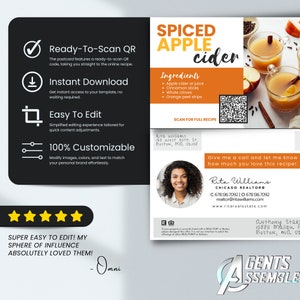 Fall Real Estate Recipe Postcard, Autumn Real Estate Marketing, Real ...