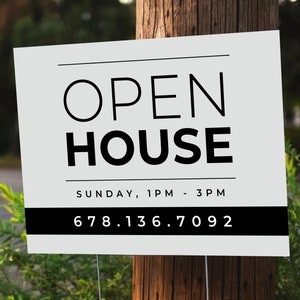 Open House Yard Sign V2, Real Estate Template, Open House Sign, Real ...