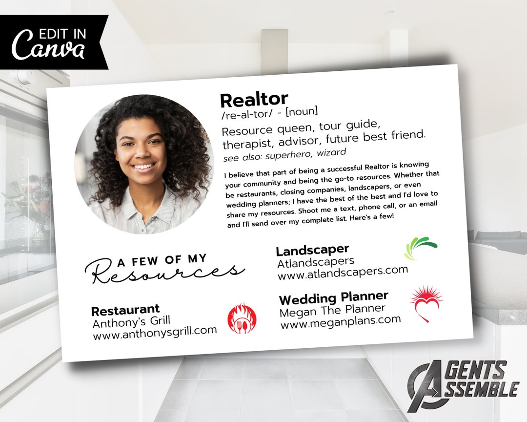 Real Estate Farming Postcard, Definition of a Realtor, Trusted Vendors ...