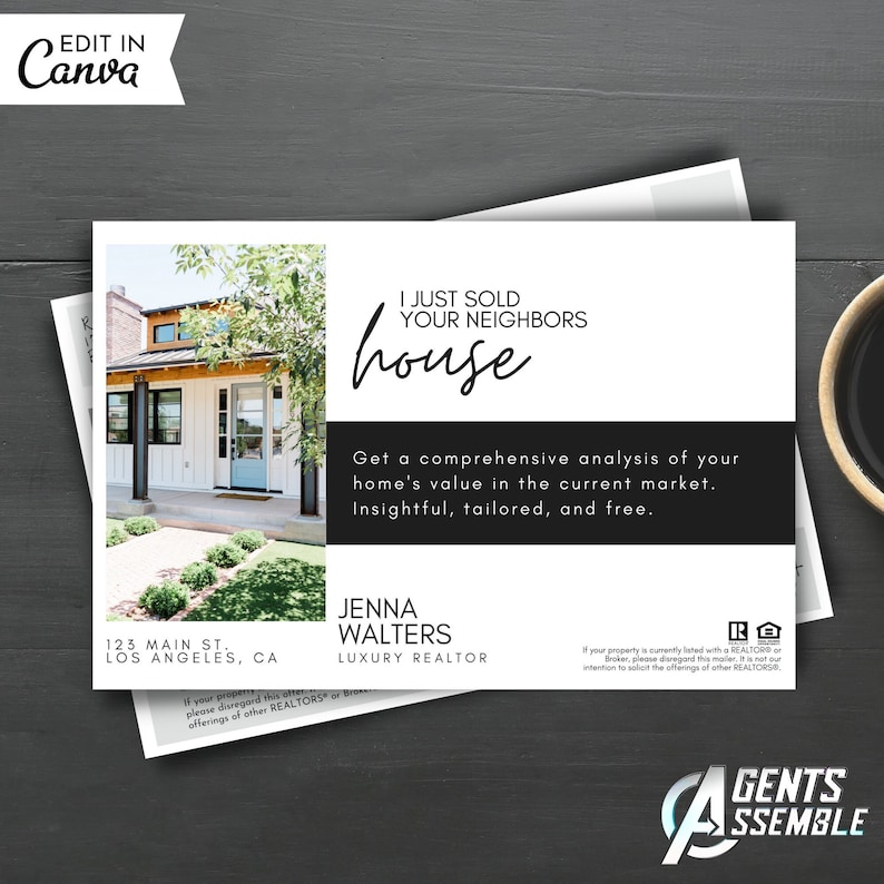 Realtor Just Sold Postcard Template Real Estate Sold Announcement ...
