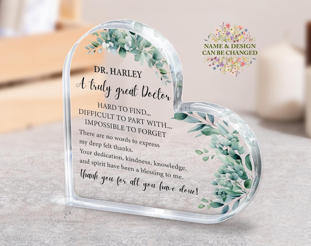 Personalized Doctor Gift Custom Acrylic Plaque, Appreciation Doctor ...