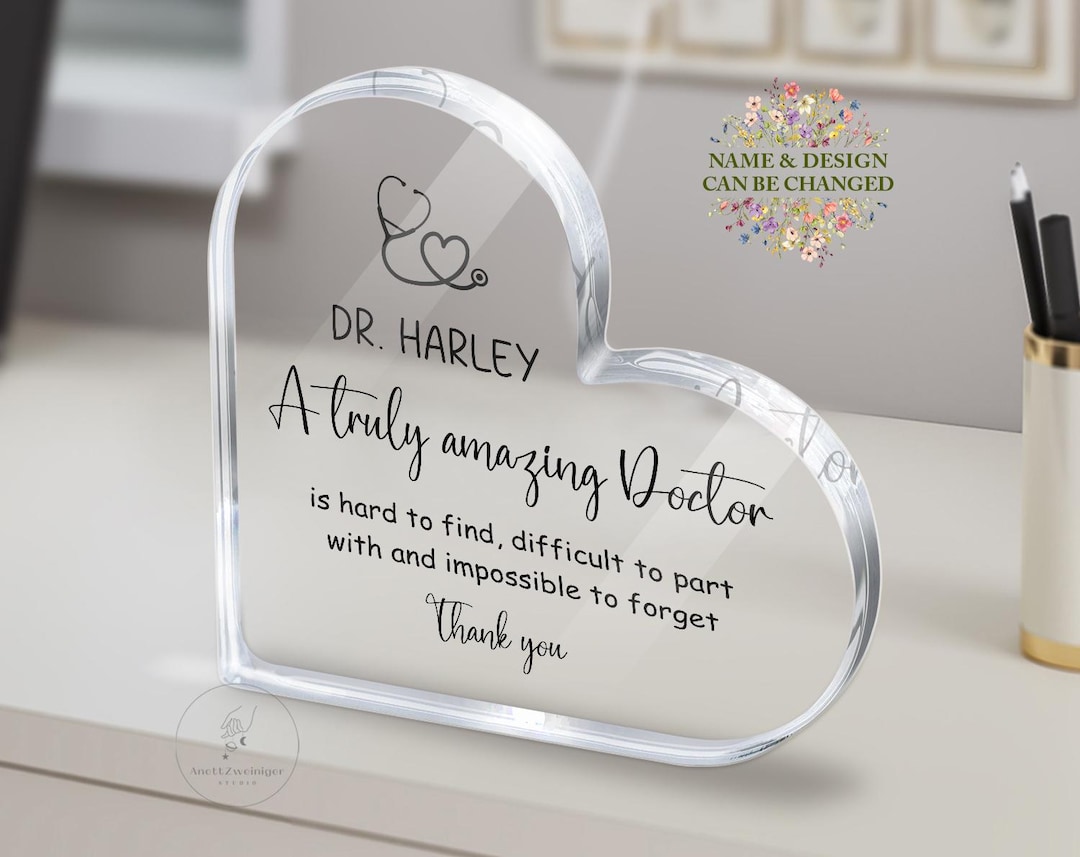 Personalized Doctor Thank You Acrylic Plaque, Appreciation Plaque for ...