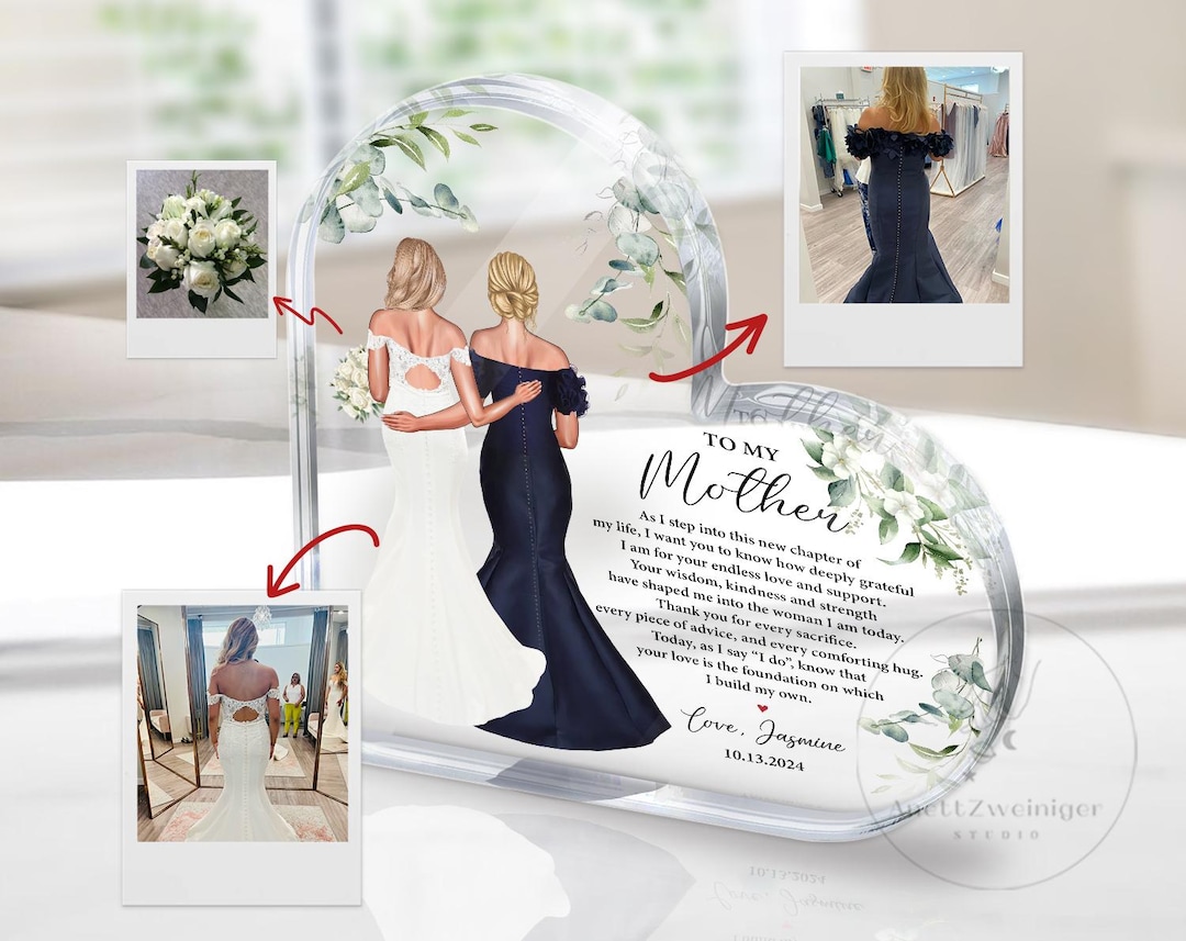 Personalized Mother of the Bride Gift, Acrylic Heart Plaque Wedding ...