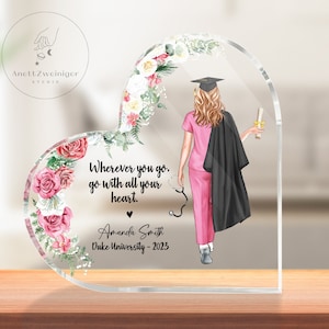Personalized Nurse Graduation Heart Acrylic Plaque, Custom Nurse Gift ...