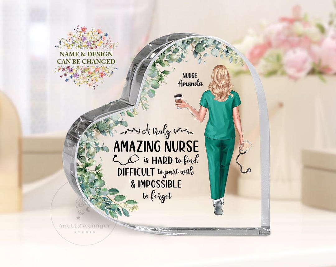 Personalized Thank You Gift for Nurse Heart Acrylic Plaque, Nurse ...