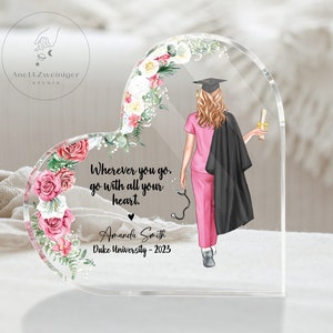 Personalized Nurse Graduation Heart Acrylic Plaque, Custom Nurse Gift ...