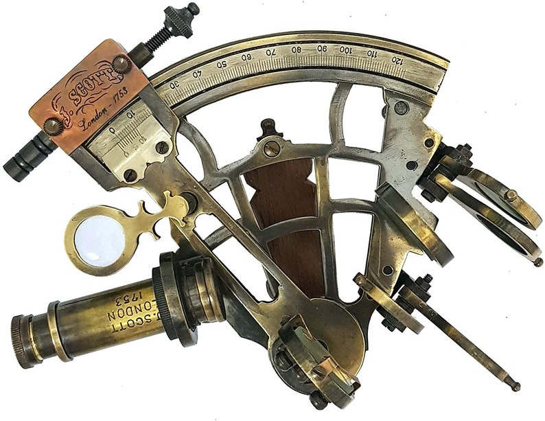 Antiquelook Large Brass Nautical Sextant Marine Navigation Instrument ...