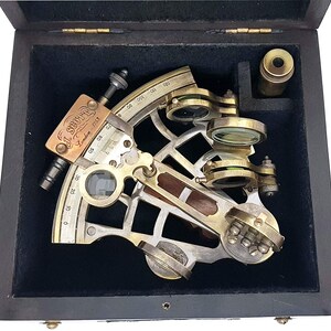 Antiquelook Large Brass Nautical Sextant Marine Navigation Instrument ...