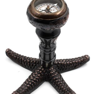 Unique Side Table Antiquelook Brass Compass/home Décor/nautical Gift ...