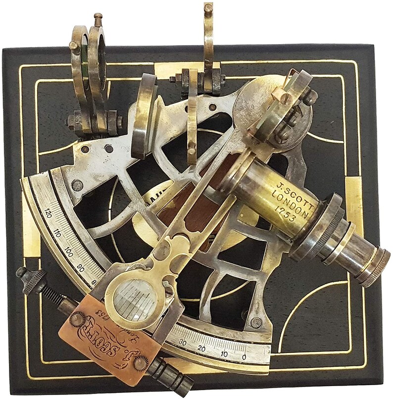 Antiquelook Large Brass Nautical Sextant Marine Navigation Instrument ...