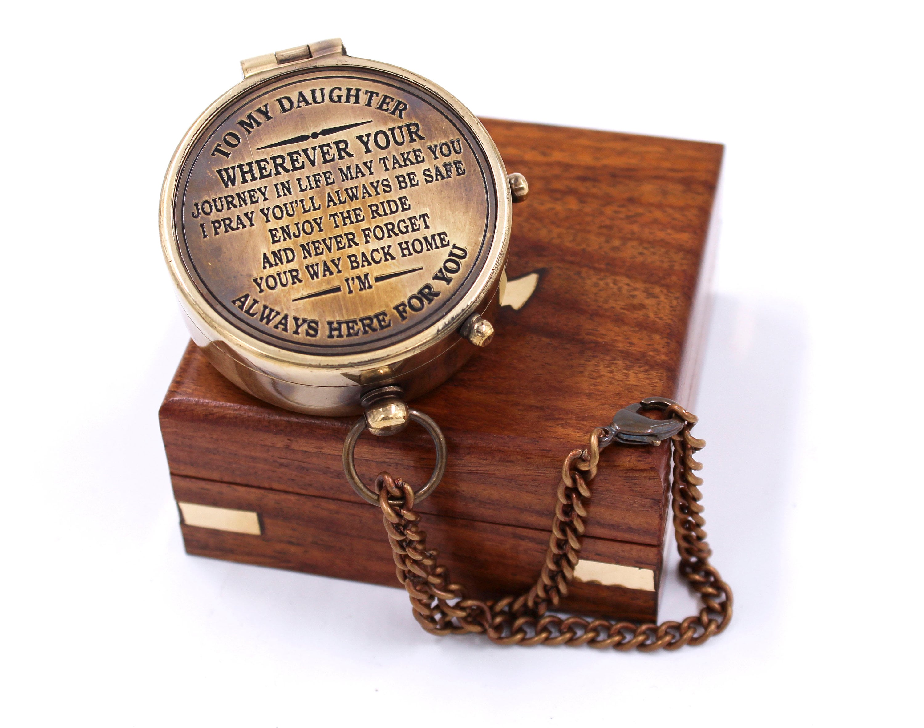 To My Daughter Graduation Day, Birthday Gifts Replica of Vintage Brass ...