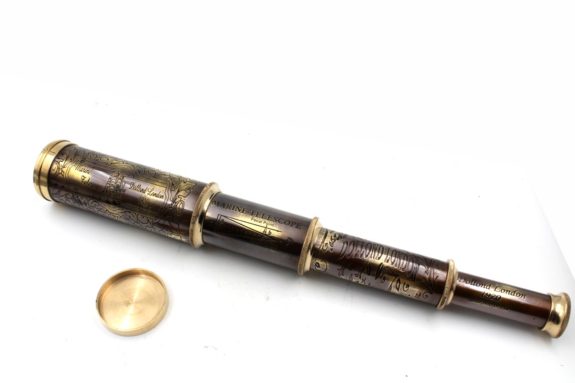 14" Antiquelook Brass Telescope With Engrave Imprints. Replica of ...