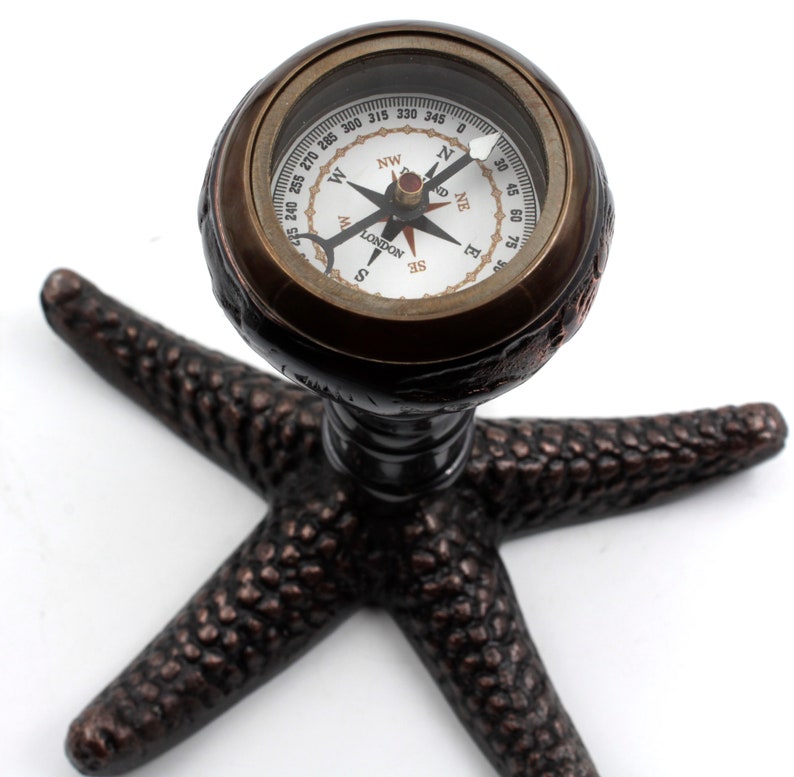 Unique Side Table Antiquelook Brass Compass/home Décor/nautical Gift ...