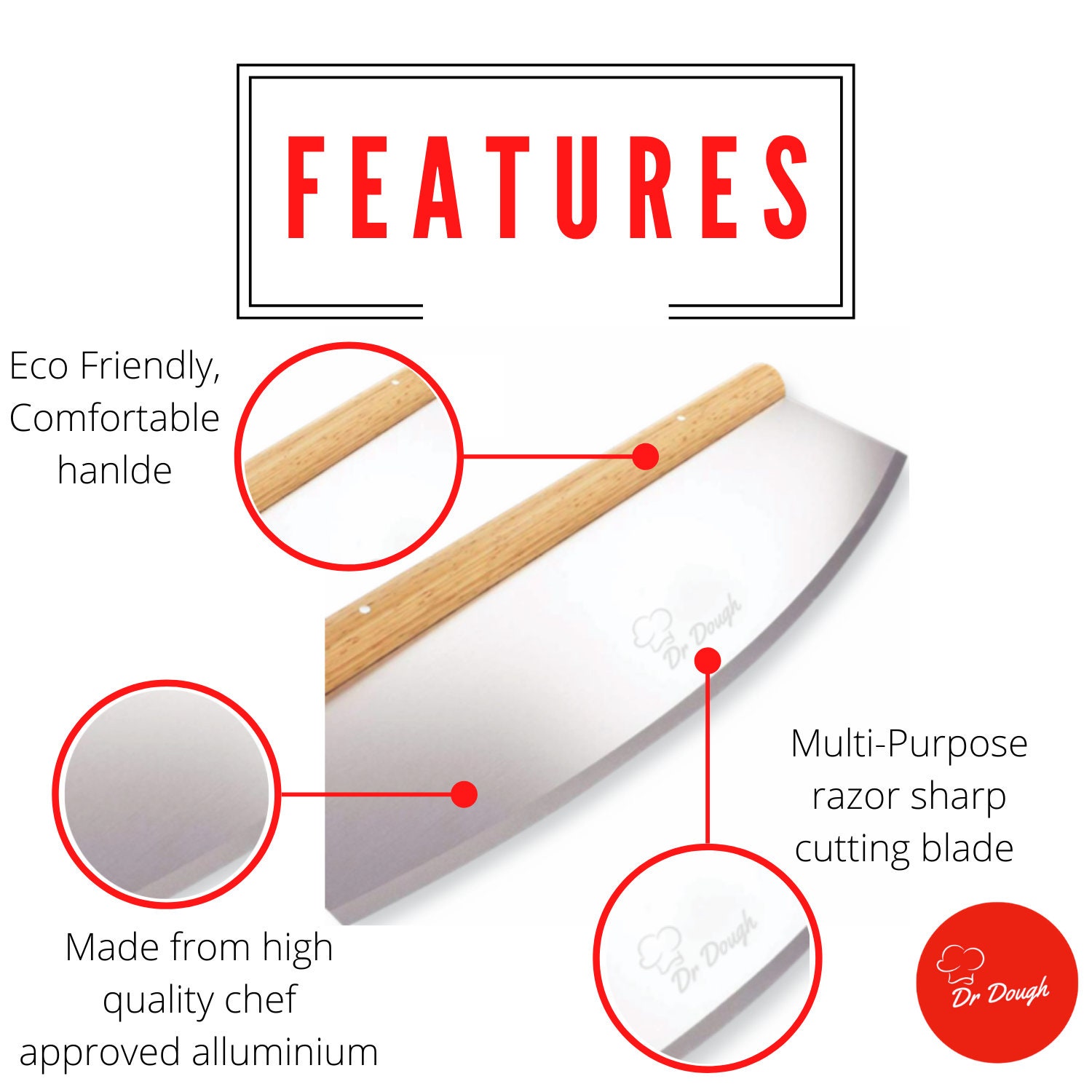 Pizza Rocker Cutter Premium Multi Purpose Cutter for Pizzas Extra Sharp ...