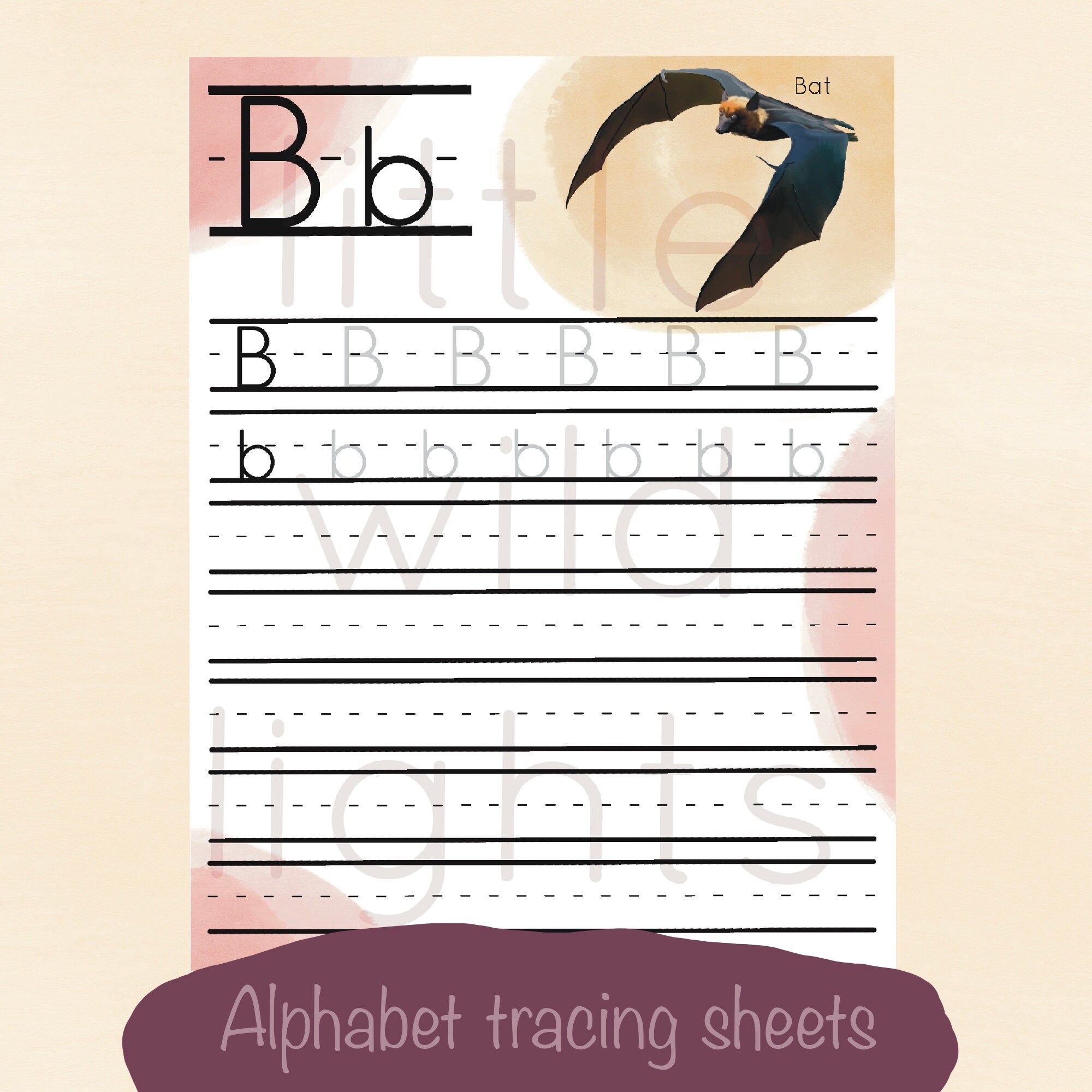 Alphabet Letter Tracing Worksheet | Digital Download | ABC Writing ...