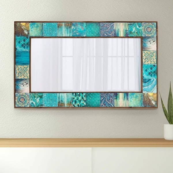 Aqua Mirror - Etsy