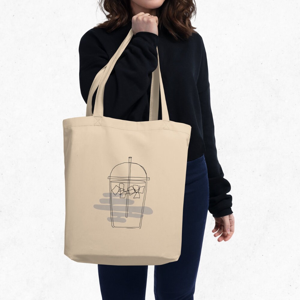Japandi, Japanese Scandinavian Frappe Coffee House Monoline Tote Bag - Etsy