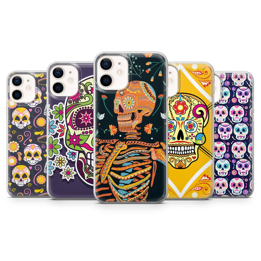 Skull Skeleton Day of Dead Phone Case for iPhone 14, 13 Pro, 12 Mini ...