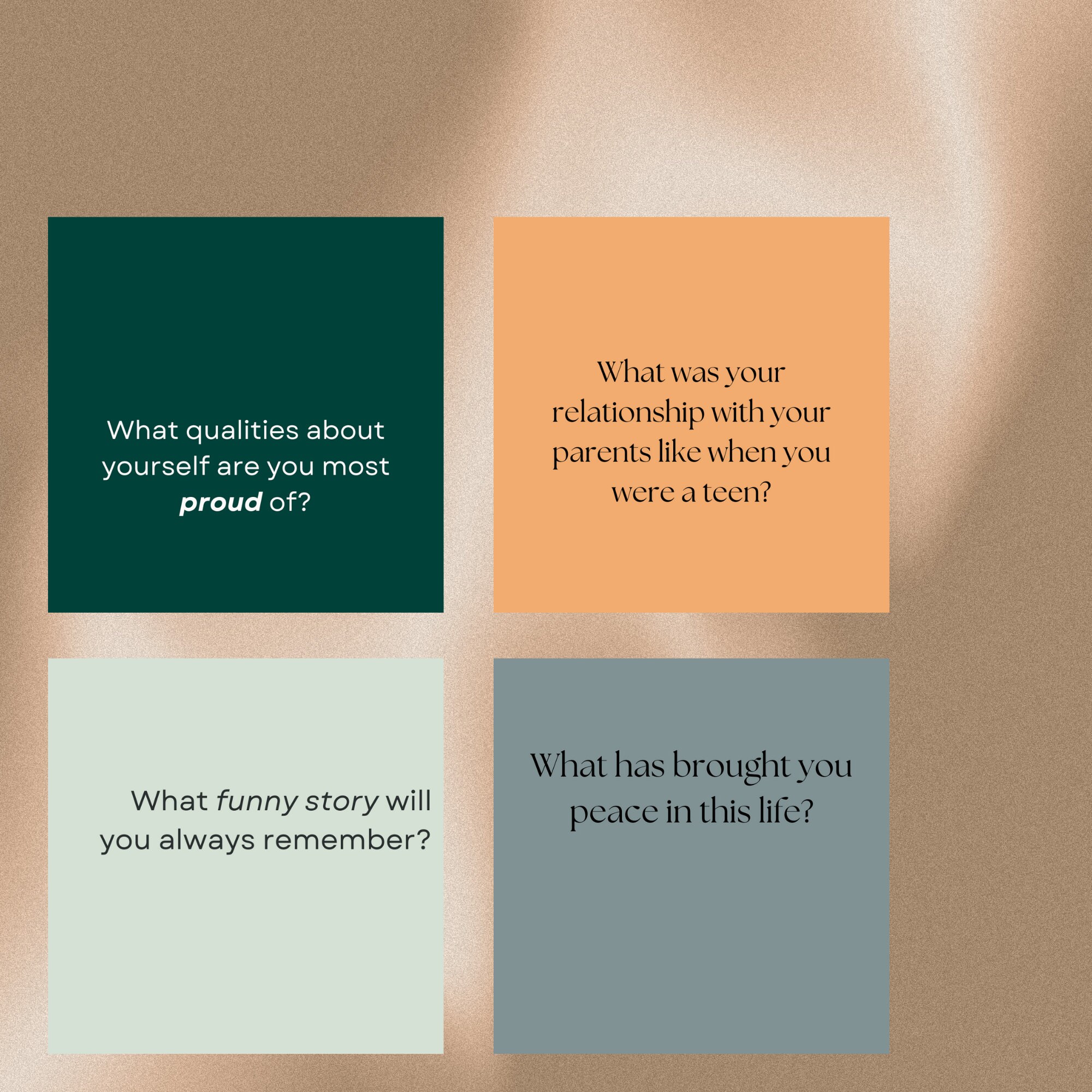 End of Life Question Deck, Questions for a Peaceful Transition, Legacy ...