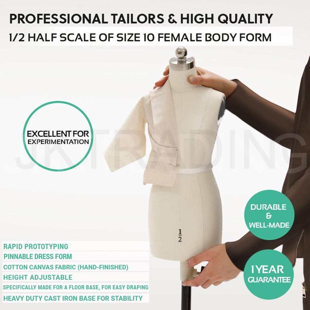 Jkcrafts Half Scale Professional Female 1/2 Body Dress Form of SZ 10 ...