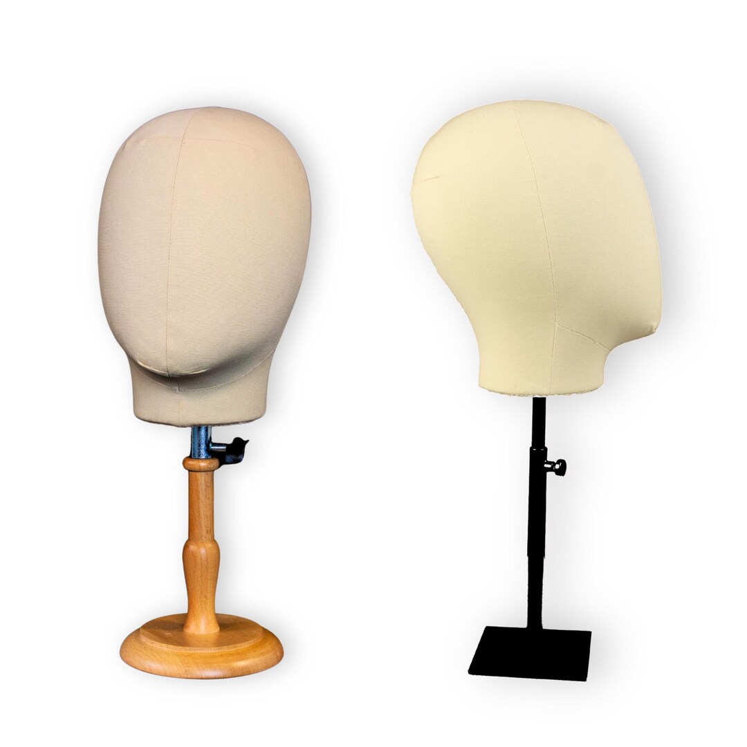 Jkcrafts Canvas Mannequin Head Model With Wood/steel Base – Wig & Hat ...