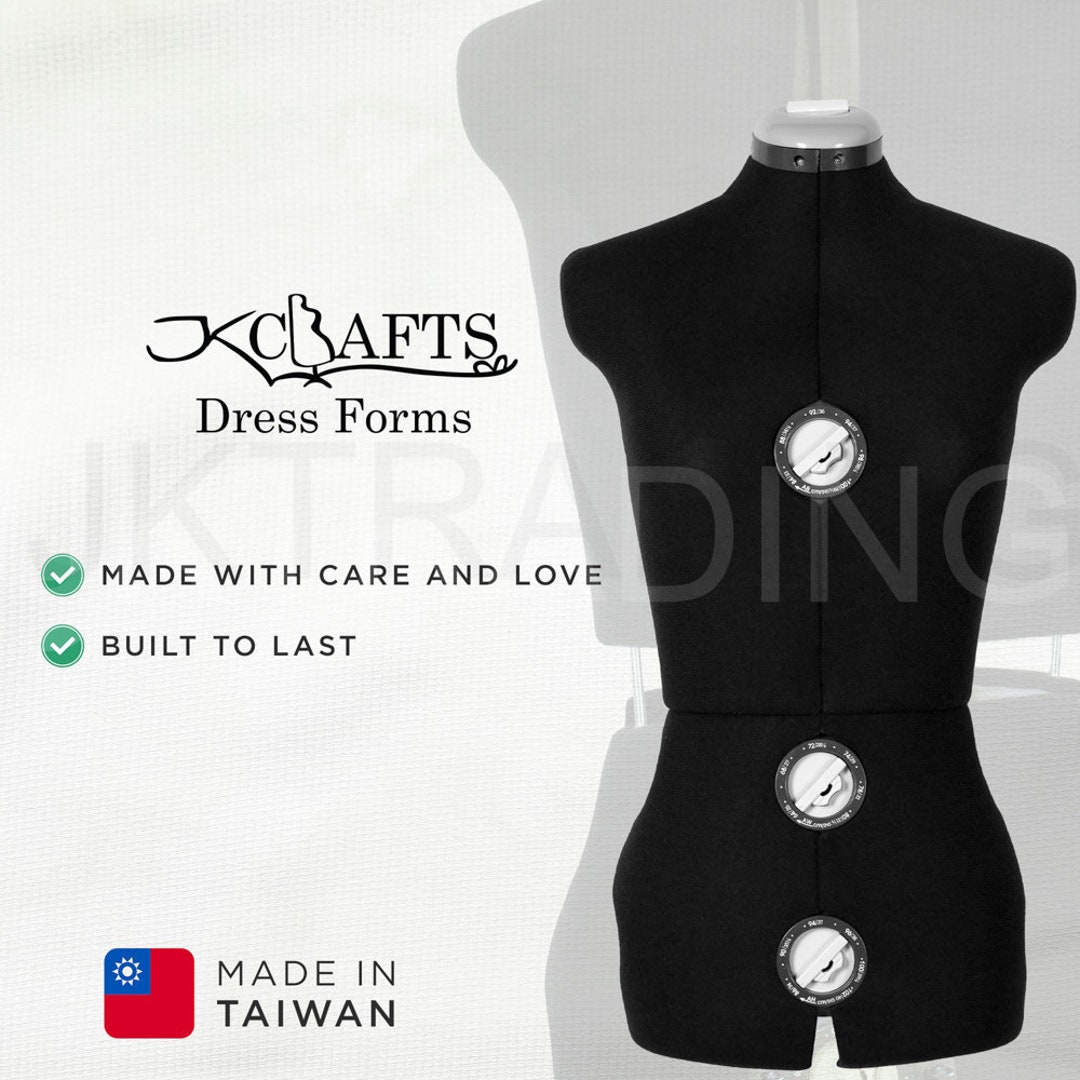 Jkcrafts Adjustable Dress Form - Size 8-14/14-20, Red, Black, Grey ...