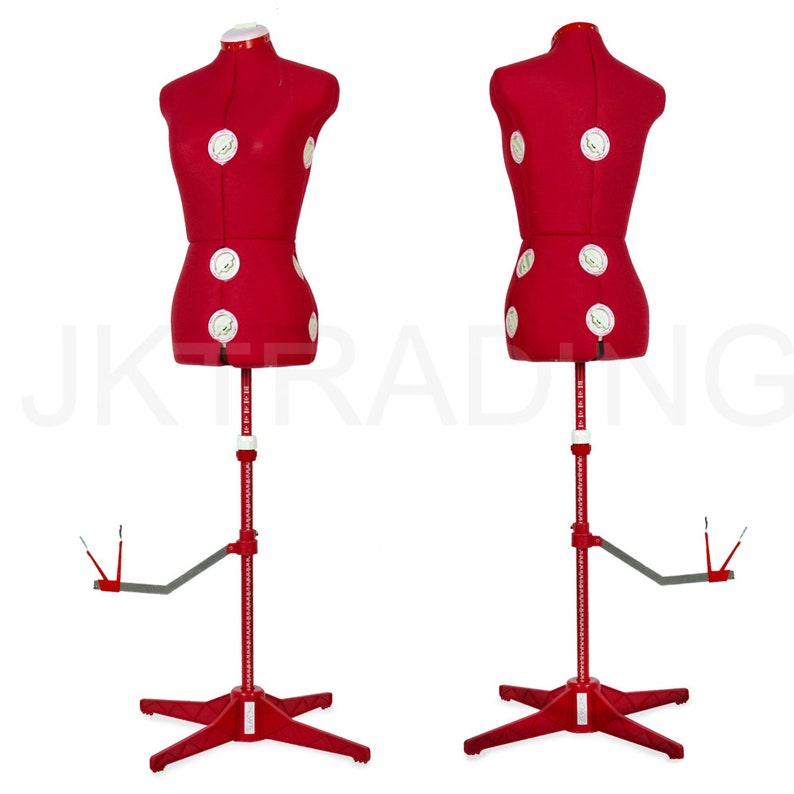 Jkcrafts Adjustable Dress Form - Size 8-14/14-20, Red, Black, Grey ...