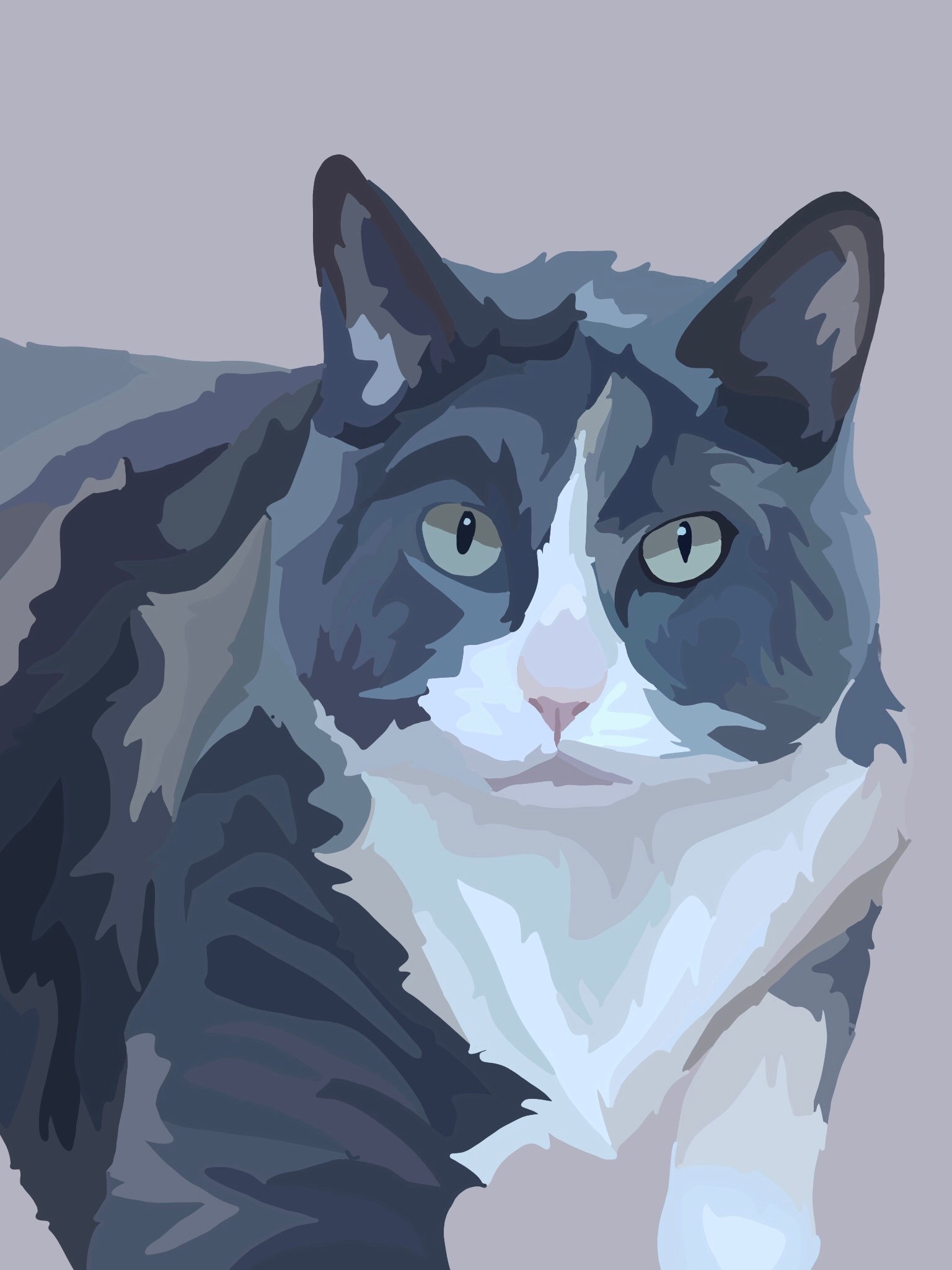 Custom DIGITAL Cartoon Cat Portrait Personalized Animal | Etsy