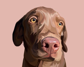 Custom DIGITAL Cartoon Pet Portrait, Personalized Animal Drawing ...