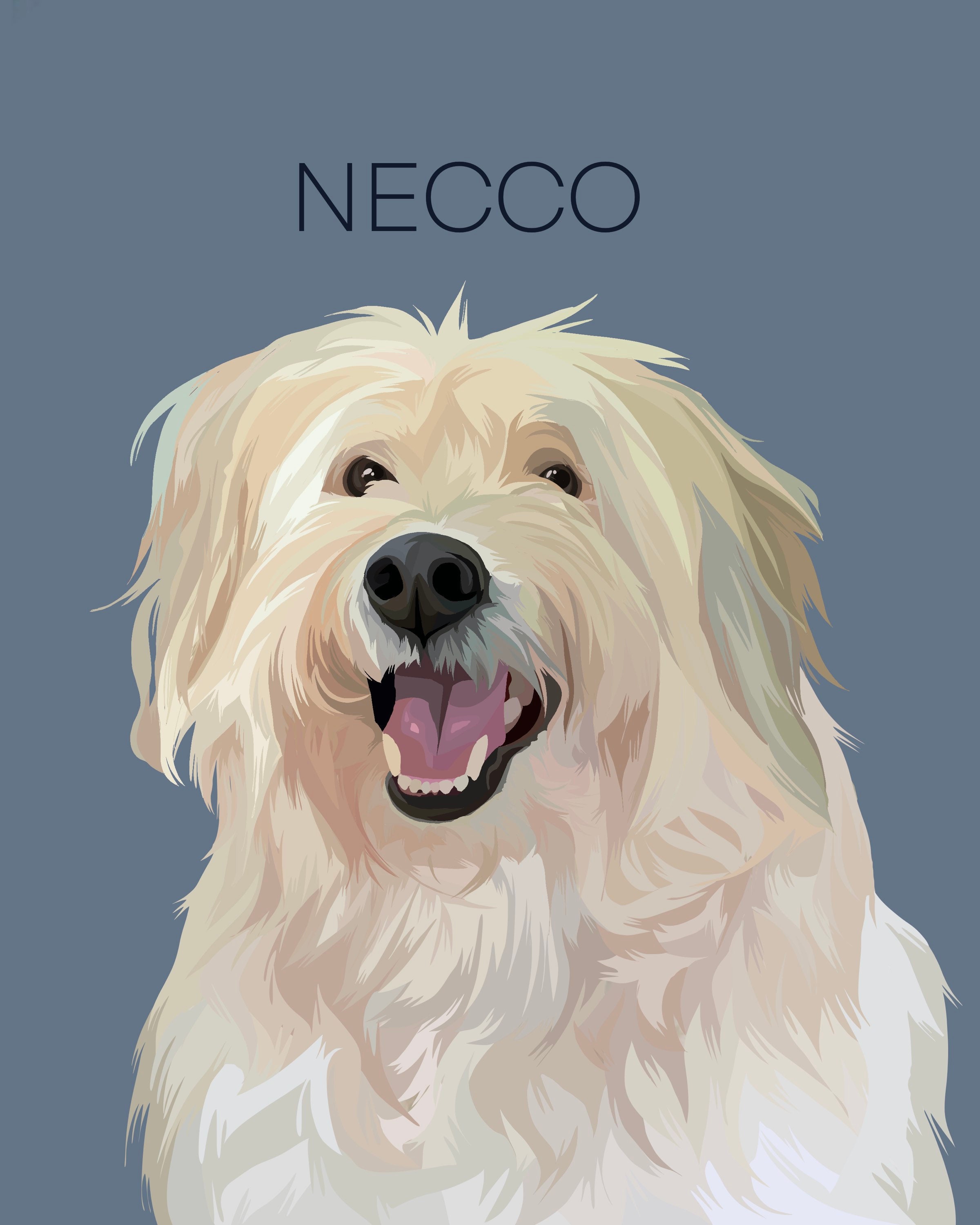 Custom DIGITAL Cartoon Dog Portrait, Personalized Animal Drawing ...