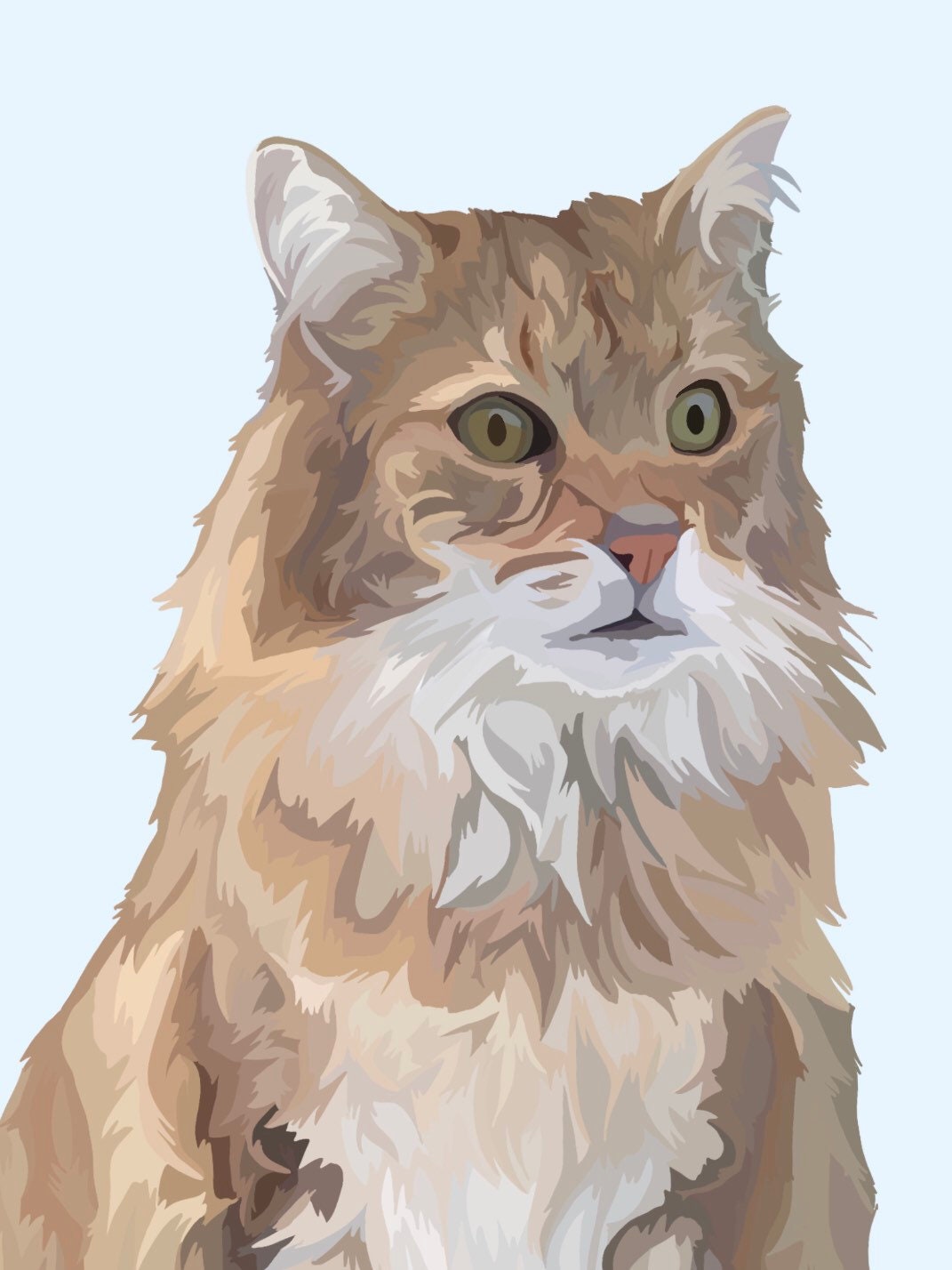 Custom DIGITAL Cartoon Cat Portrait Personalized Animal | Etsy