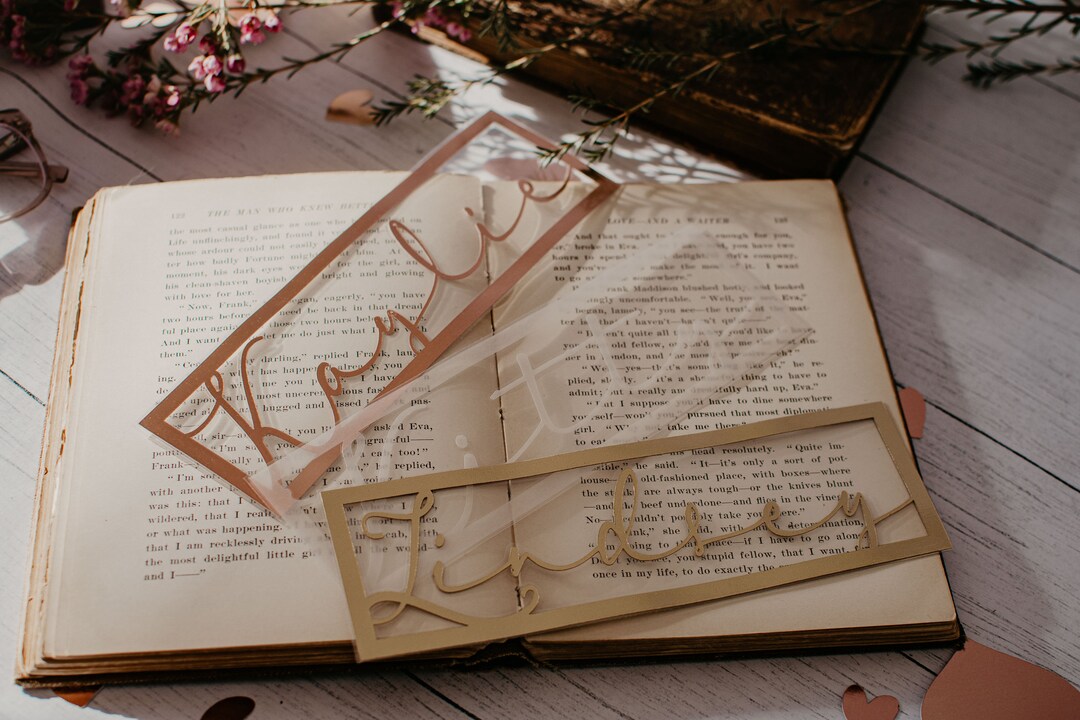 Personalized Clear Laminate Bookmark With Gold, Rose Gold or Vellum ...