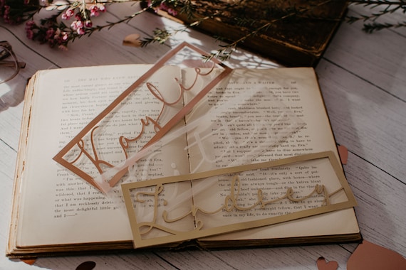 Personalized Clear Laminate Bookmark With Gold Rose Gold or | Etsy