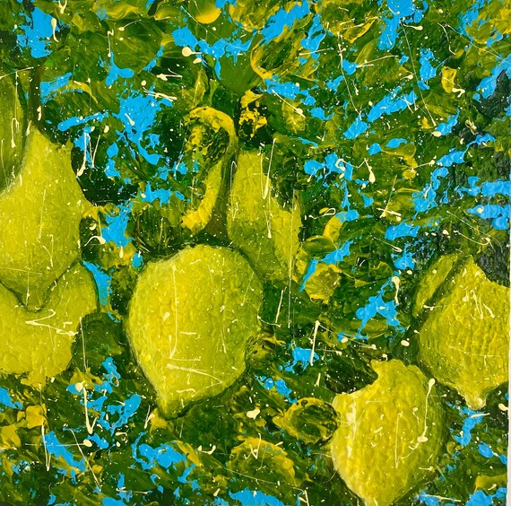 Abstract Lemon Tree Painting Fruit Original Art Lemons Still - Etsy