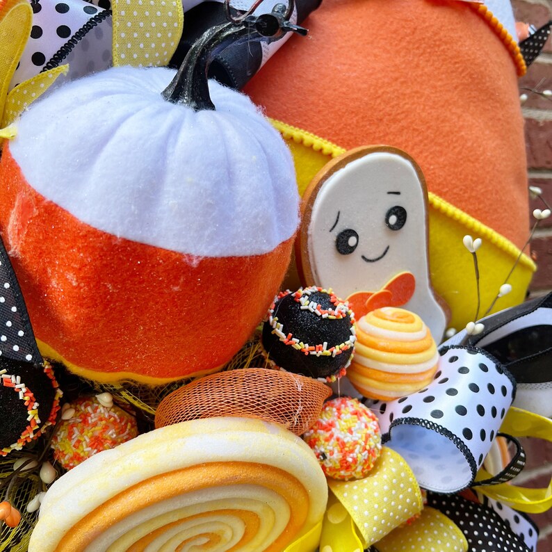 Candy Corn Door Wreath Pumpkin Candy Decor Fall Candy - Etsy