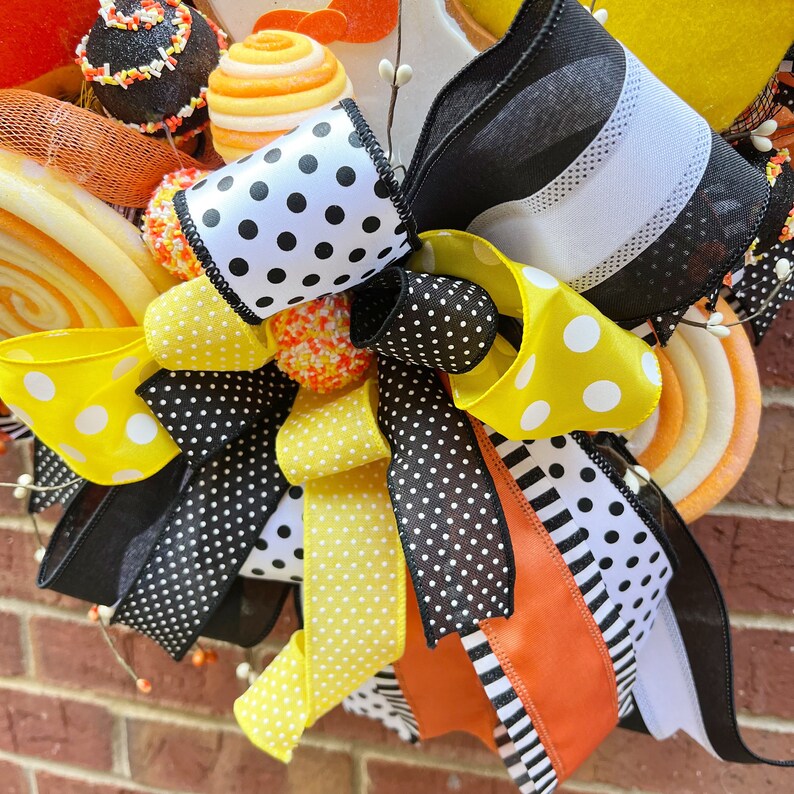 Candy Corn Door Wreath Pumpkin Candy Decor Fall Candy - Etsy