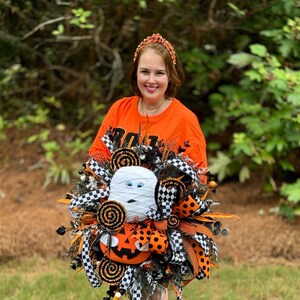 Mummy Halloween Wreath for Front Door, Traditional Halloween Home Decor ...