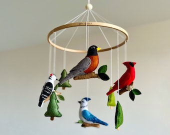 Custom Bird Mobile Choose Your Colors Baby Crib Mobile Bird Nursery ...