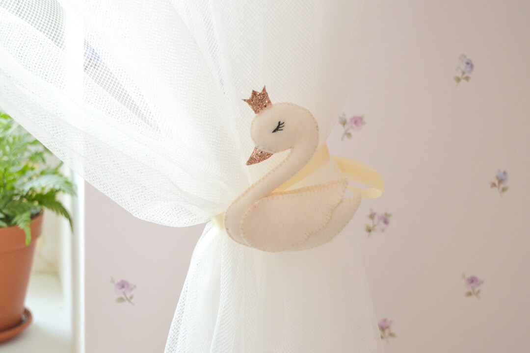 Curtain Tie Back Swan Nursery Decor Childrens Party Woodland Fantasy ...