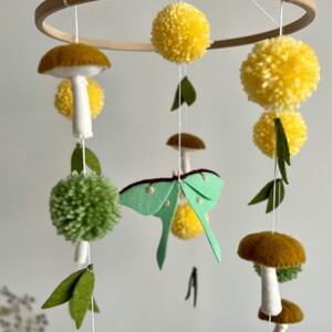 Luna Moth Baby Mobile Nursery Decor Mushroom Nursery Cottagecore Crib ...