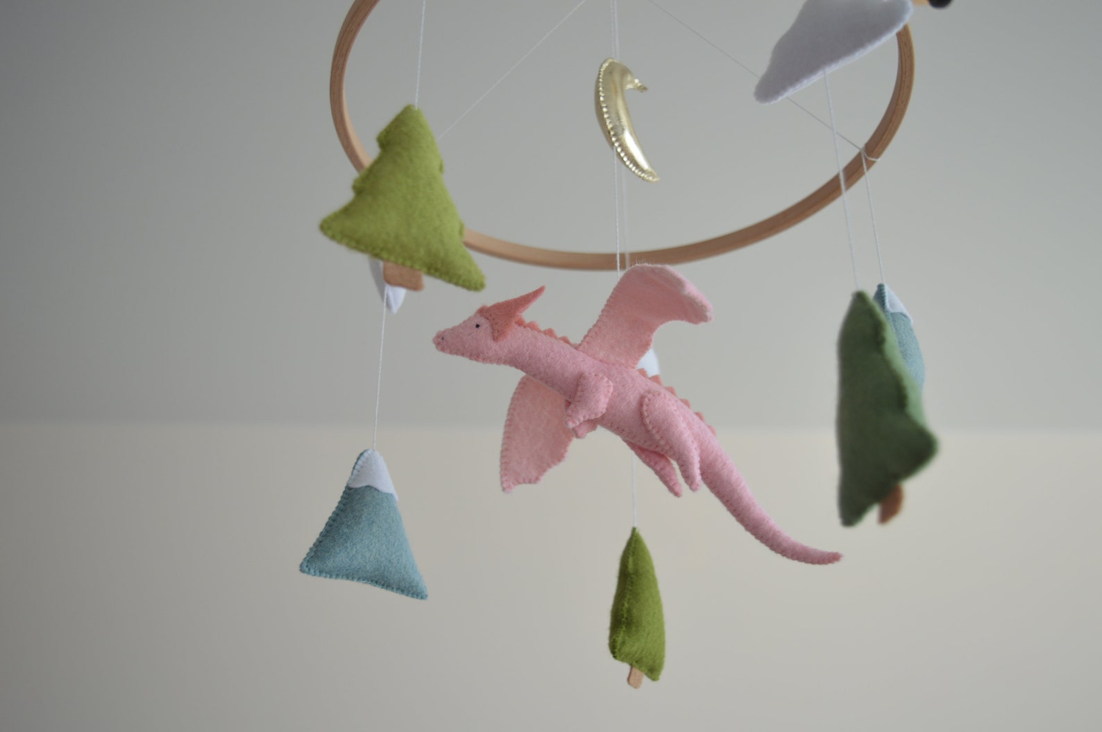 Dragon Baby Mobile for Girls Room Baby Girl Mobile Pink Dragon - Etsy