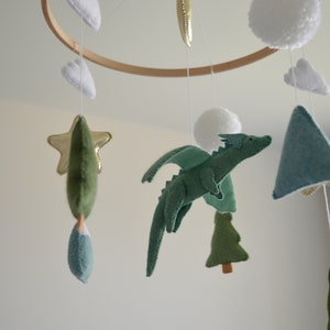 Dragon Mobile for Nursery Fantasy Mobile for Nursery Felt Dragon Gender ...