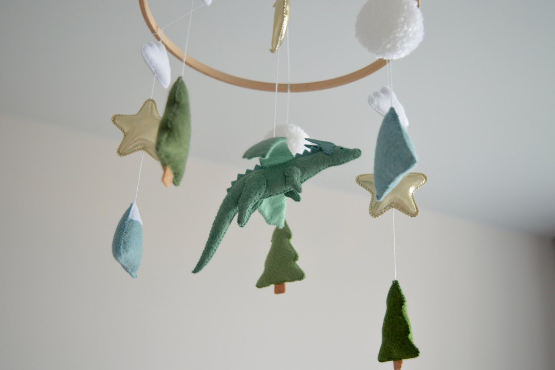 Dragon Mobile for Nursery Fantasy Mobile for Nursery Felt Dragon Gender ...