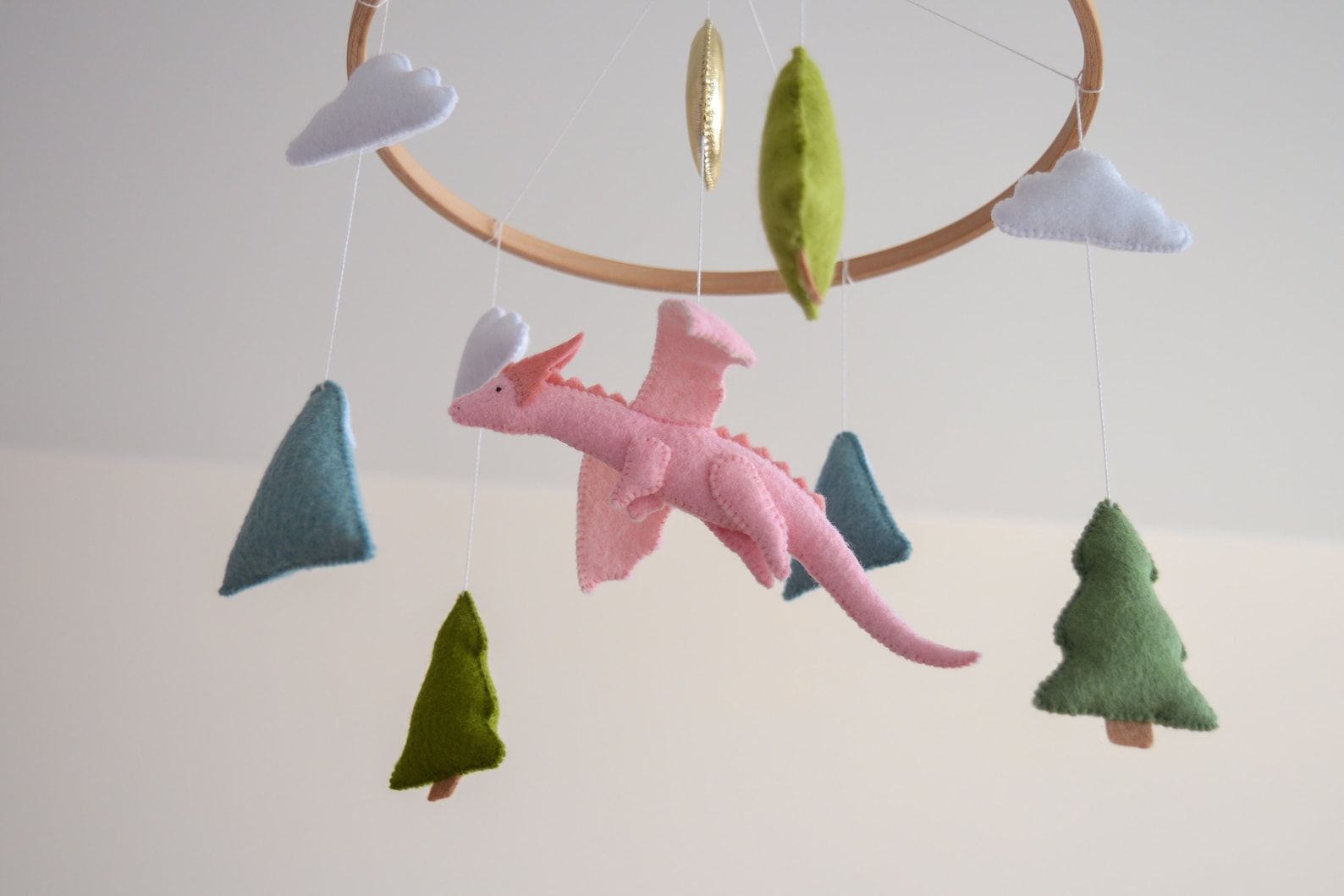 Dragon Baby Mobile for Girls Room Baby Girl Mobile Pink Dragon - Etsy