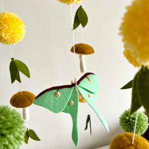 Luna Moth Baby Mobile Nursery Decor Mushroom Nursery Cottagecore Crib ...