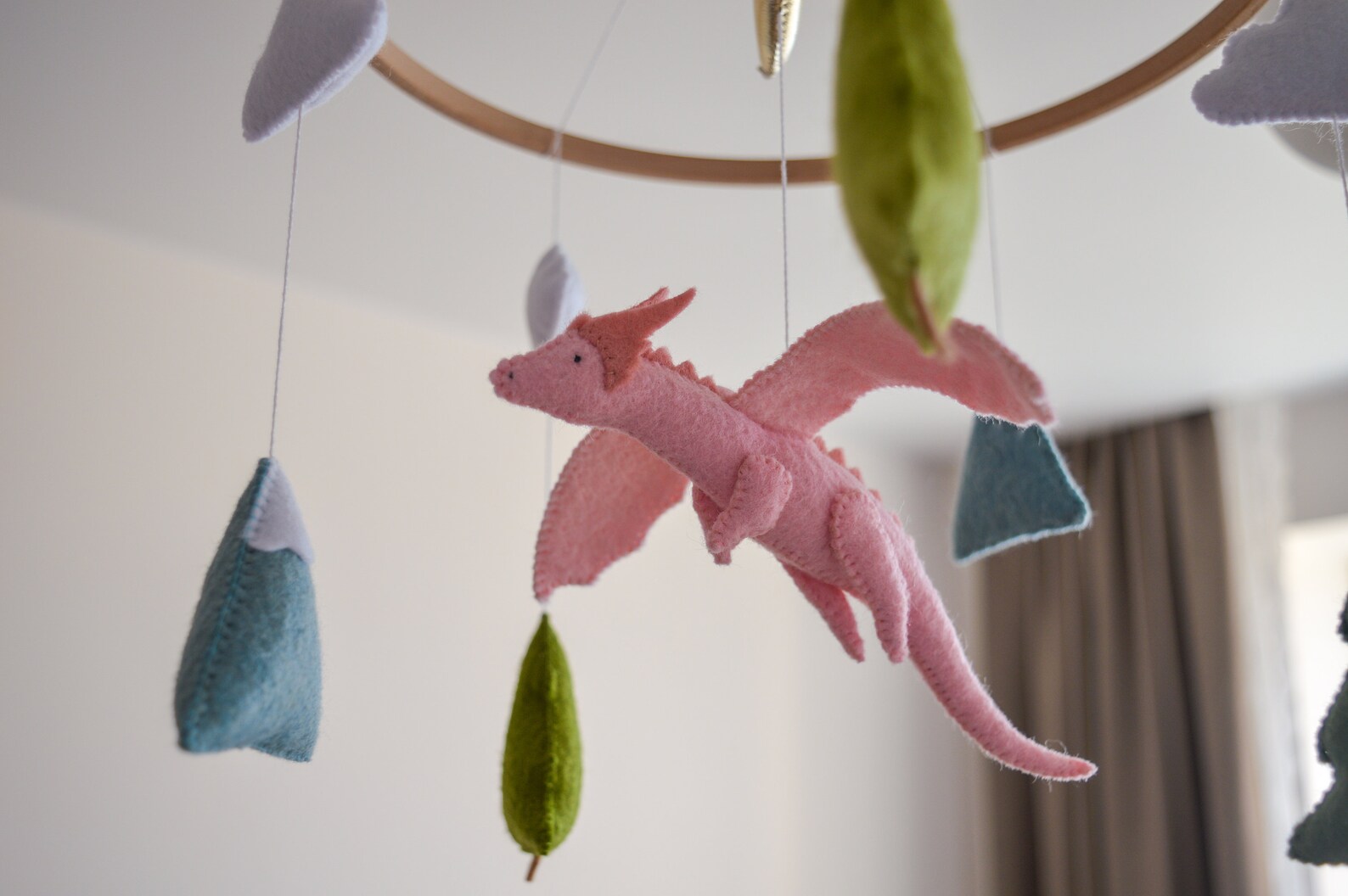Dragon Baby Mobile for Girls Room Baby Girl Mobile Pink Dragon - Etsy
