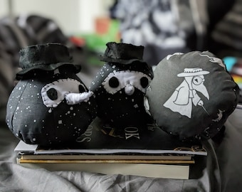 Plague Doctor Bat Plushie With Hat Mask and Scarf - Etsy